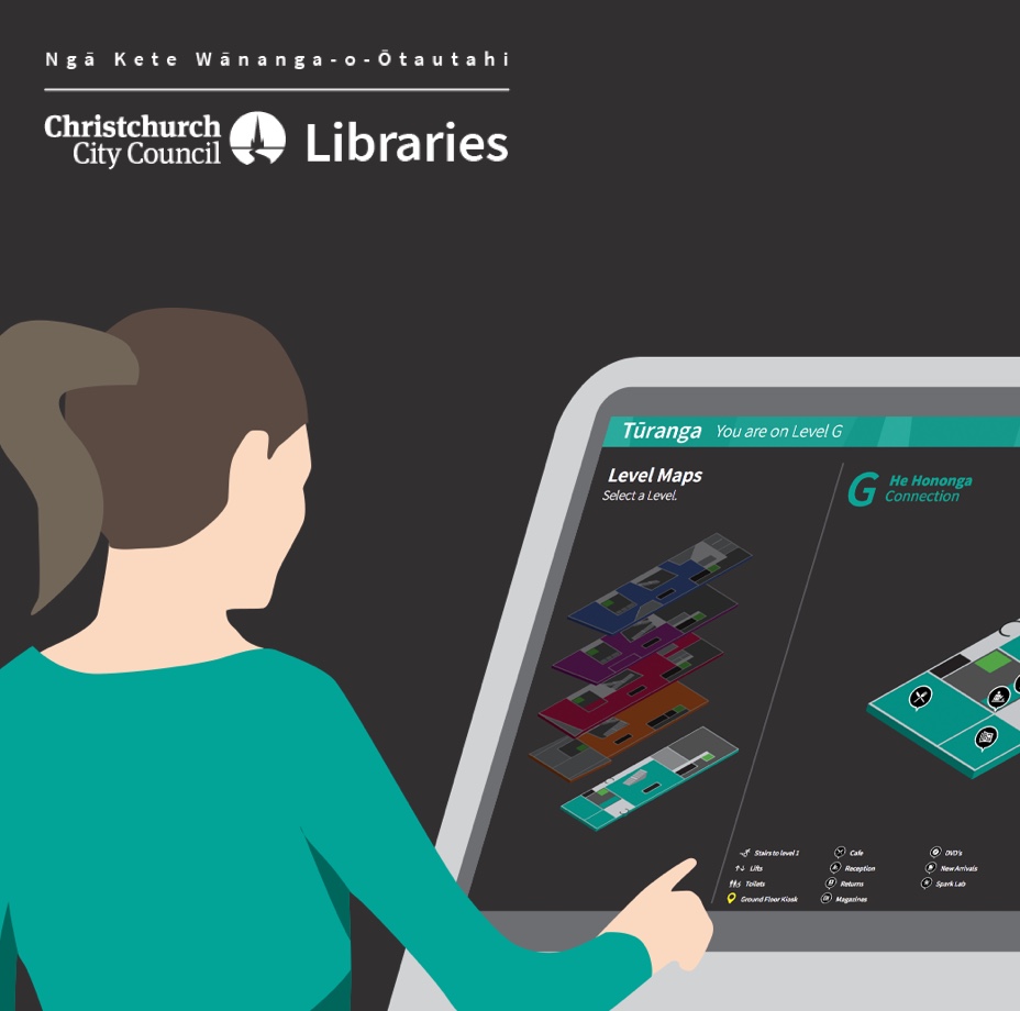 Digital Wayfinding Kiosk for Christchurch Library